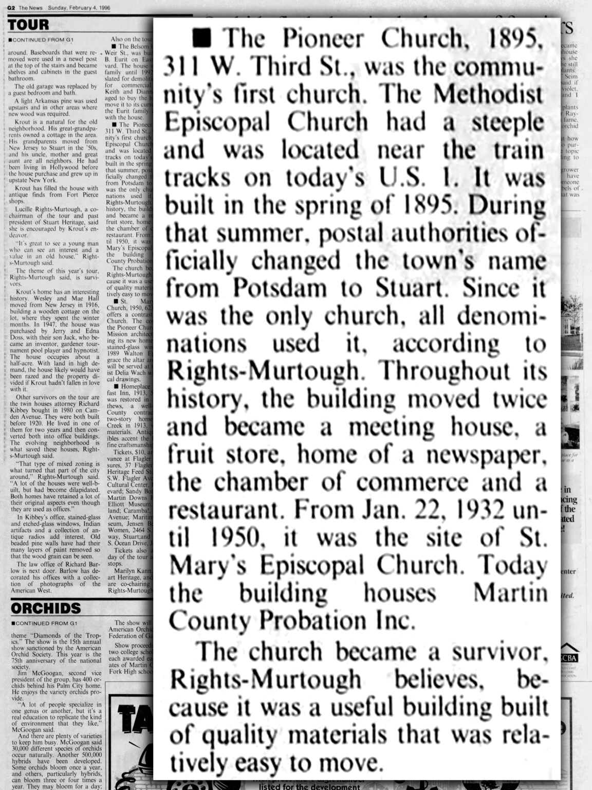 The 1895 Church of StuArt - Historic Pioneer Church, Stuart, Florida