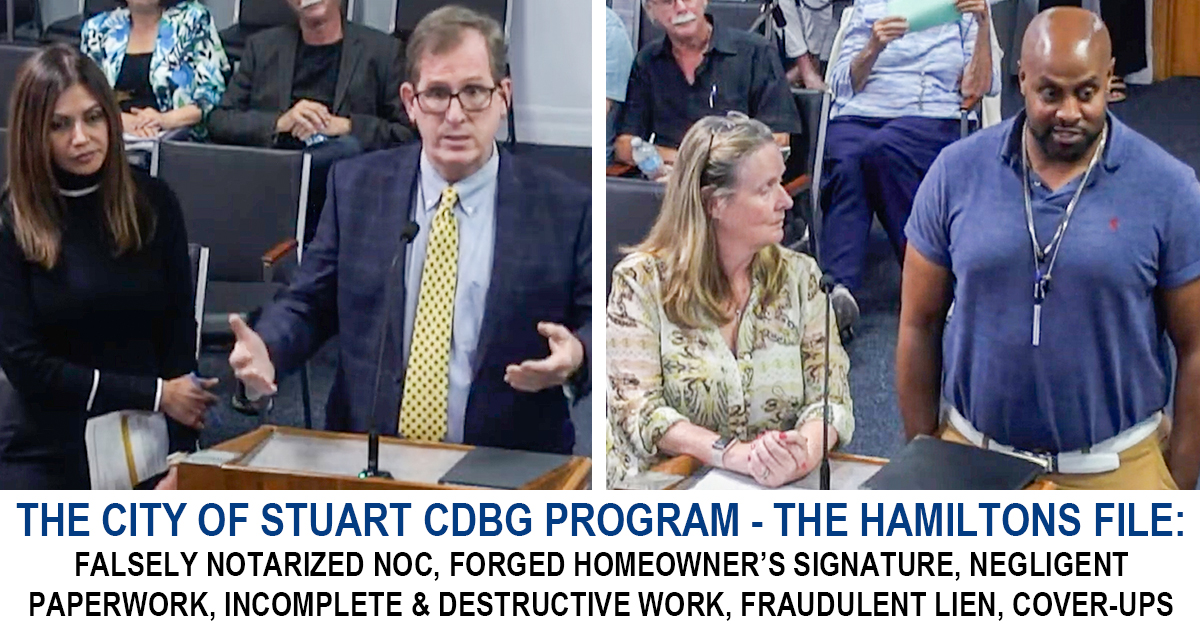 The City of Stuart CDBG - mismanagement, fraud, cover-ups. - The 1895 ...